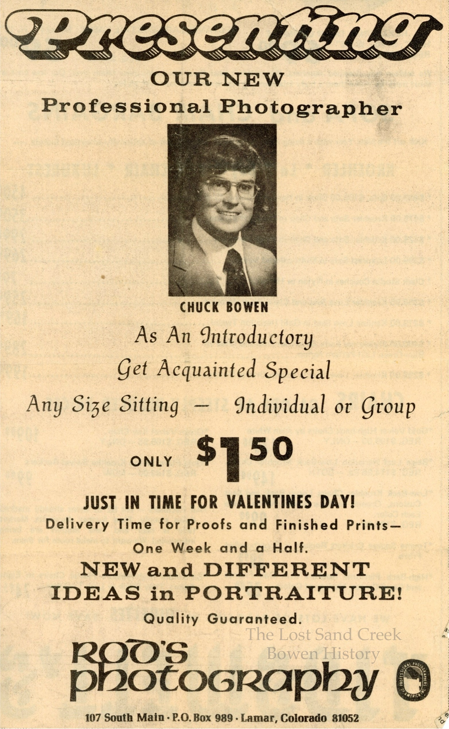 Chuck Bowen Joins Rod’s Photography in 1974, Buys the Business in 1975 ...